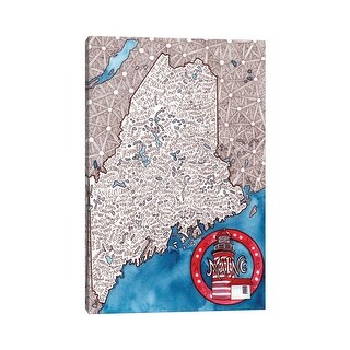 iCanvas "Maine World Map" by Terri Kelleher Canvas Print - Bed Bath & Beyond - 35785401